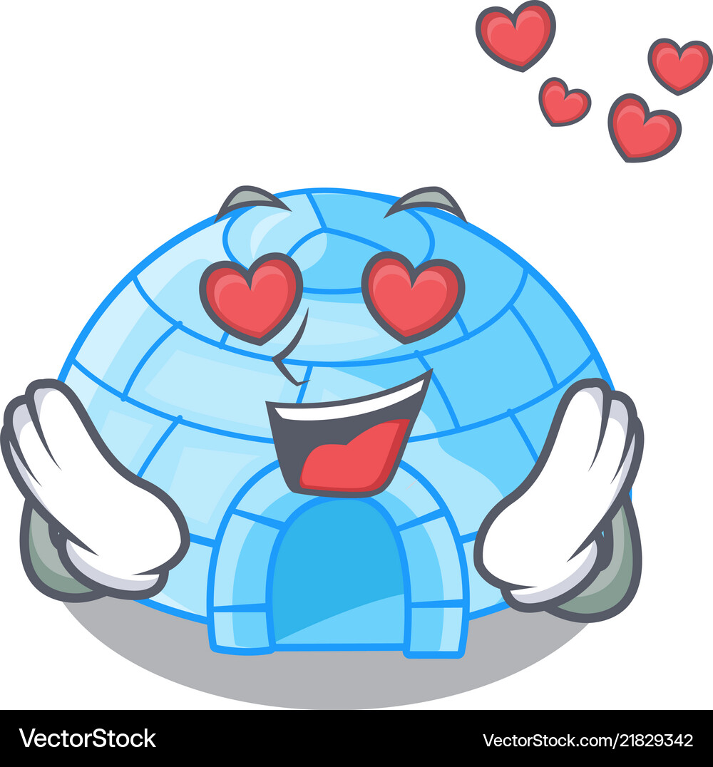 Angry igloo ice house isolated on mascot Vector Image