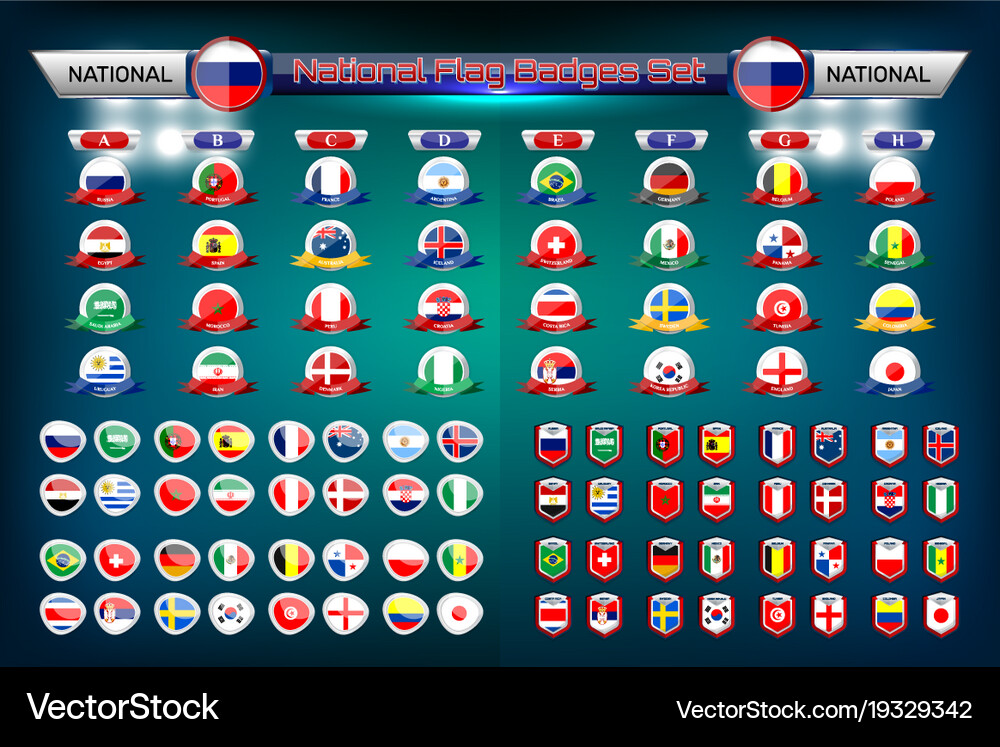 Badges of national flag Royalty Free Vector Image