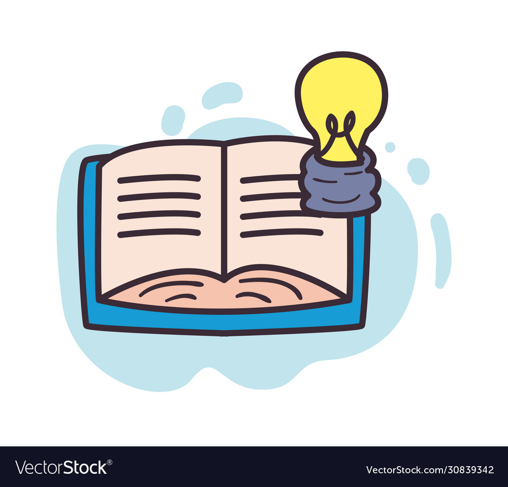 Book and light bulb design Royalty Free Vector Image