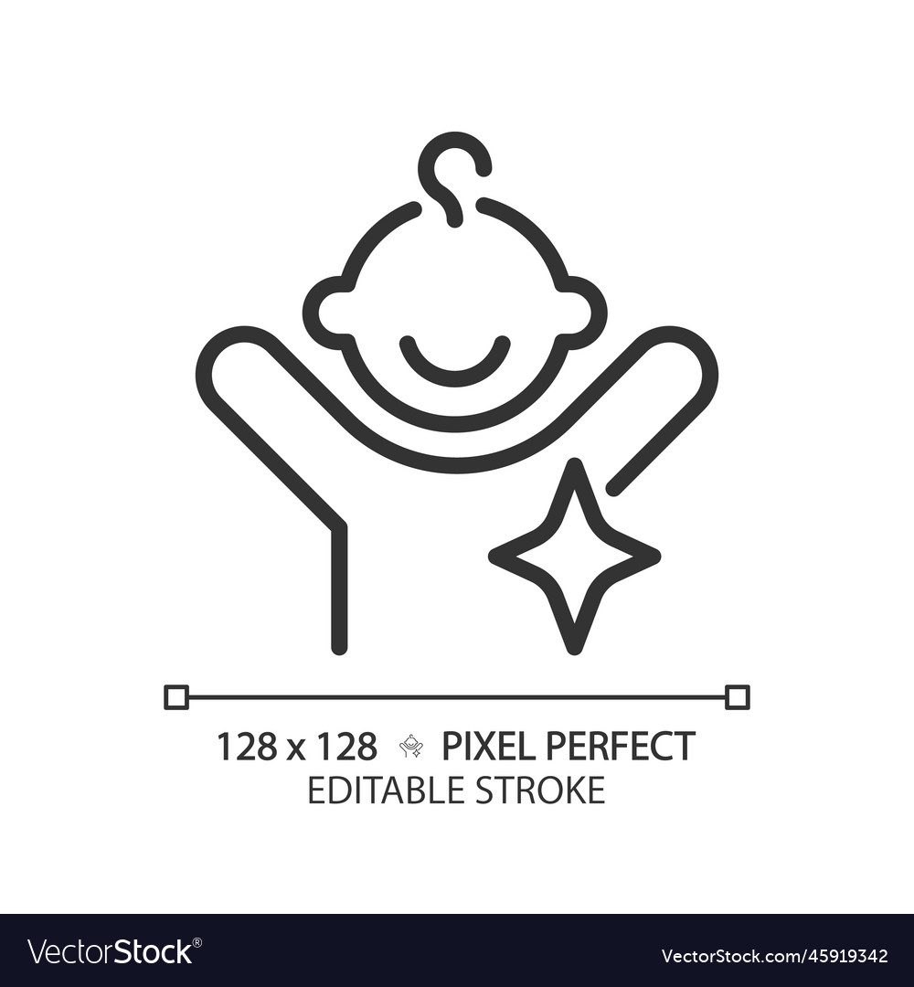 Child archetype pixel perfect linear icon Vector Image Child archetype pixel perfect linear icon Vector Image