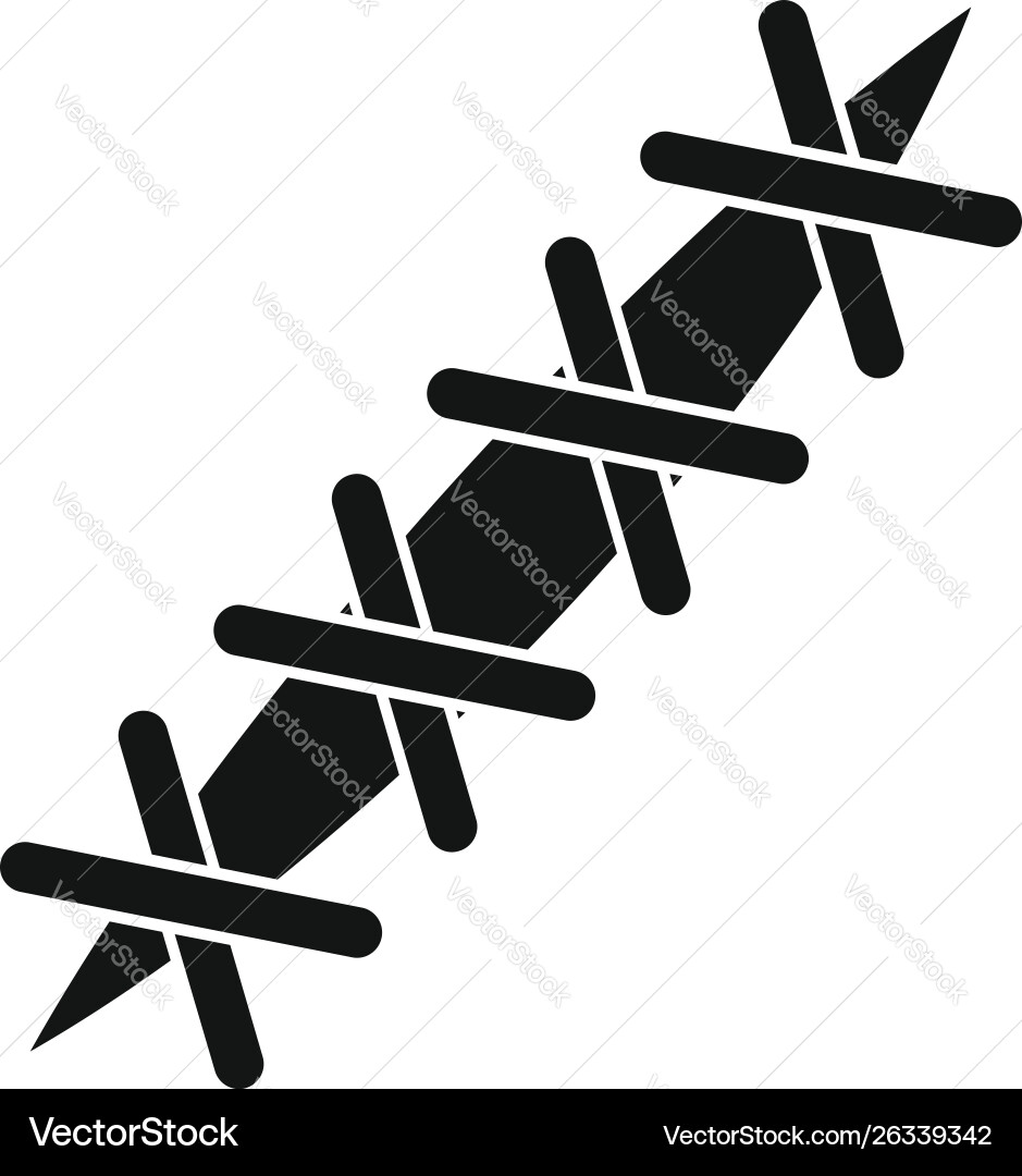 Cross suture icon simple style Royalty Free Vector Image