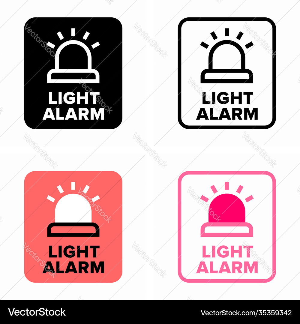 Flashing light alarm warning lamp signal Vector Image
