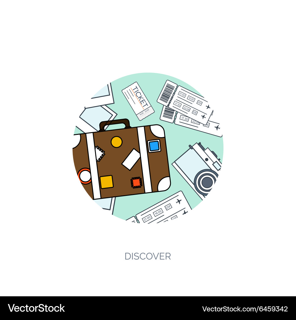 Flat travel background summer holidays vacation Vector Image