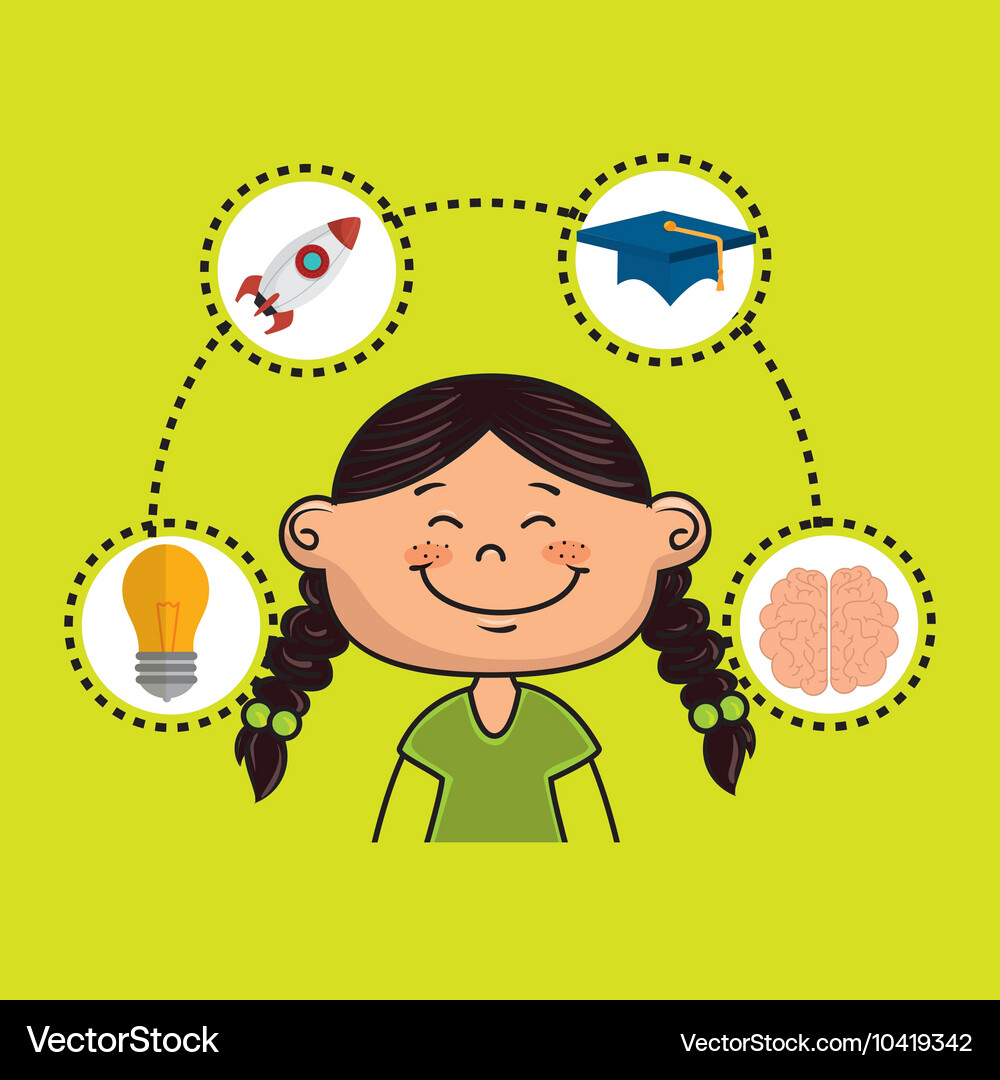 Girl student idea avatar icon Royalty Free Vector Image