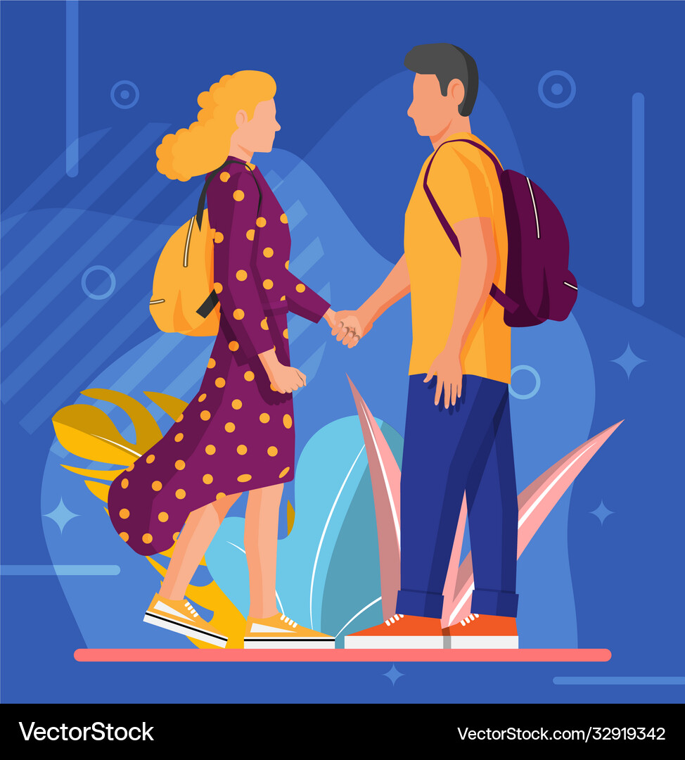 Man and woman on abstract background Royalty Free Vector