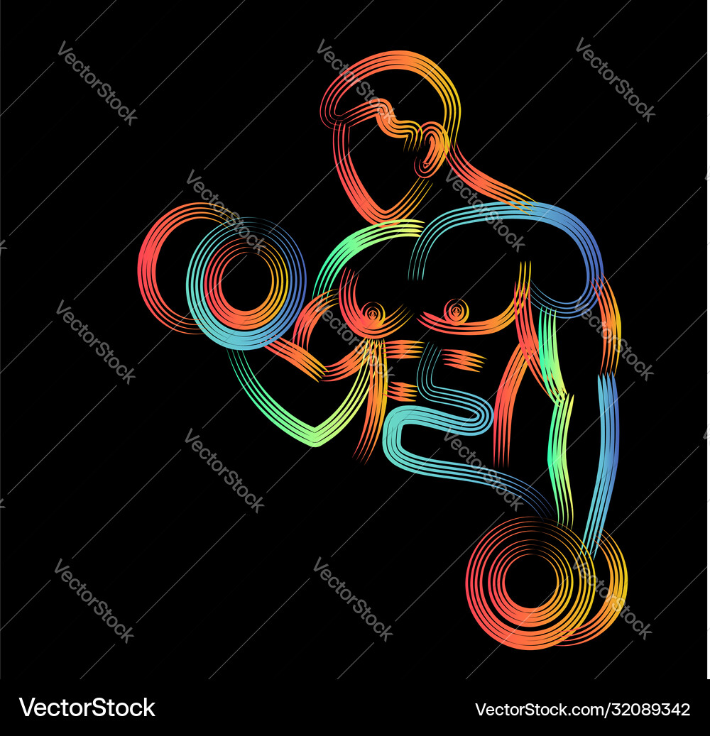 Muscular man workout with barbell sport Royalty Free Vector