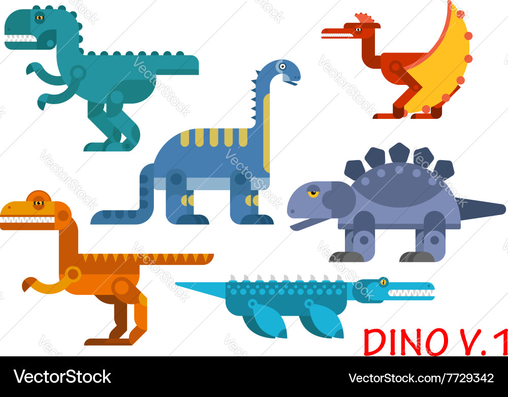 Prehistoric dinosaurs jurassic period Royalty Free Vector