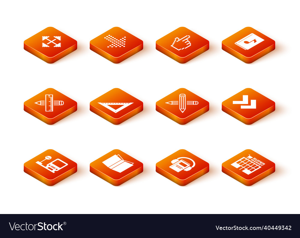 Set bus stop open book crossed ruler and pencil Vector Image Set bus stop open book crossed ruler and pencil Vector Image