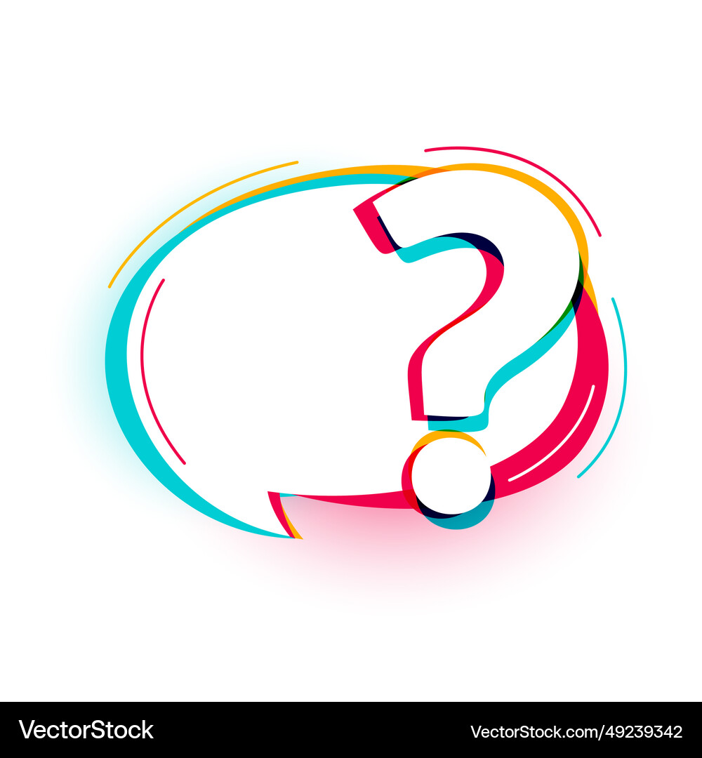 Stylish and colorful question mark symbol Vector Image