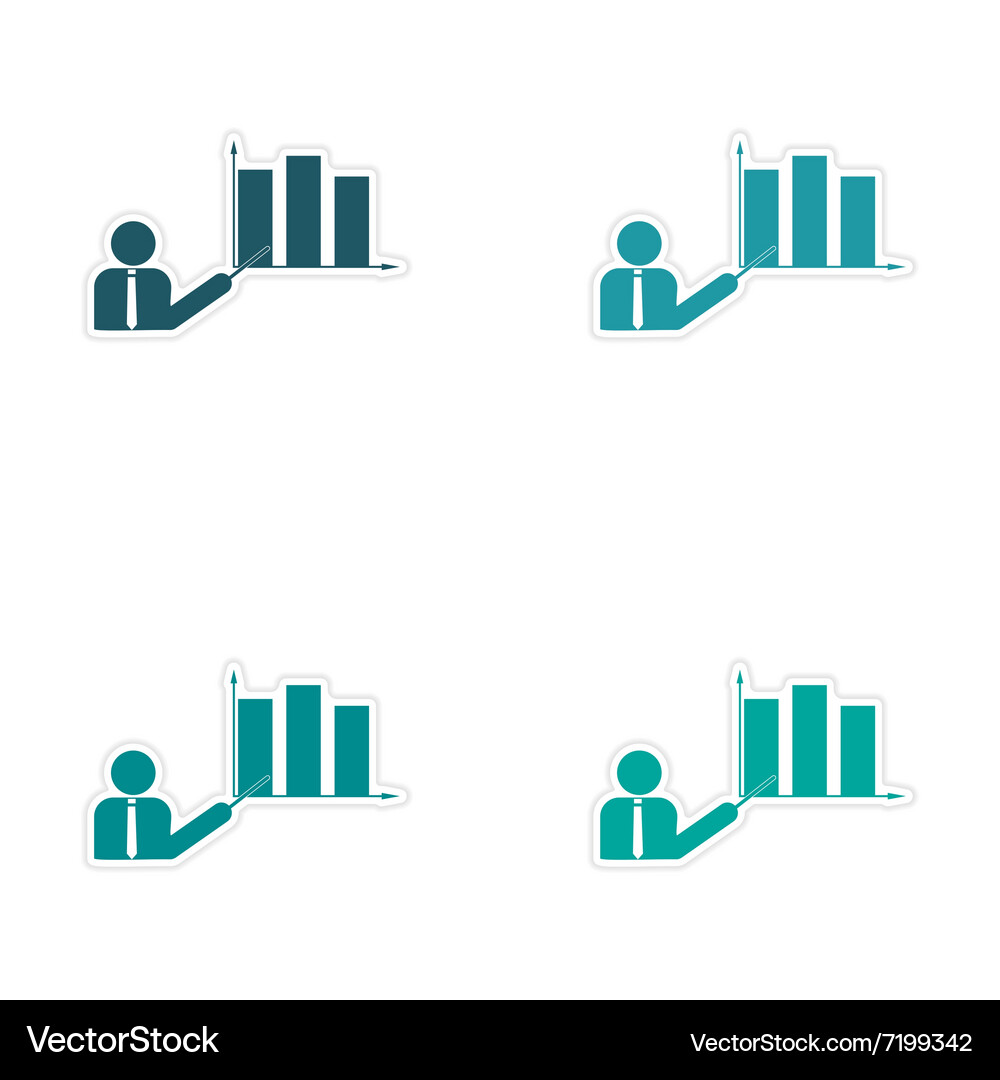 Stylish assembly sticker on paper people and chart