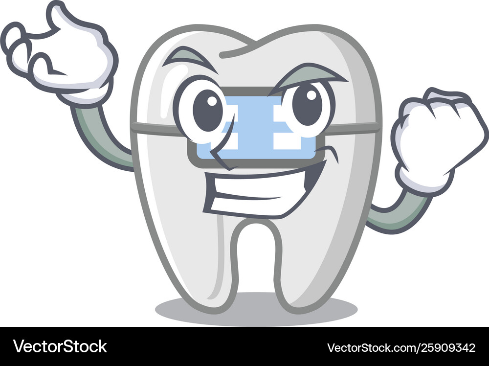 Successful braces isolated with in cartoon Vector Image