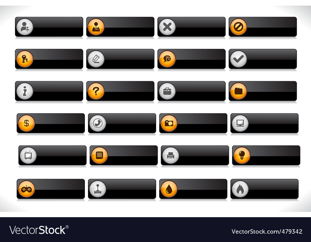 Website interface buttons Royalty Free Vector Image