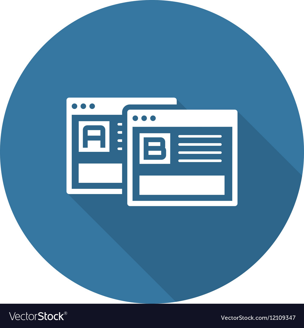Ab testing icon flat design Royalty Free Vector Image