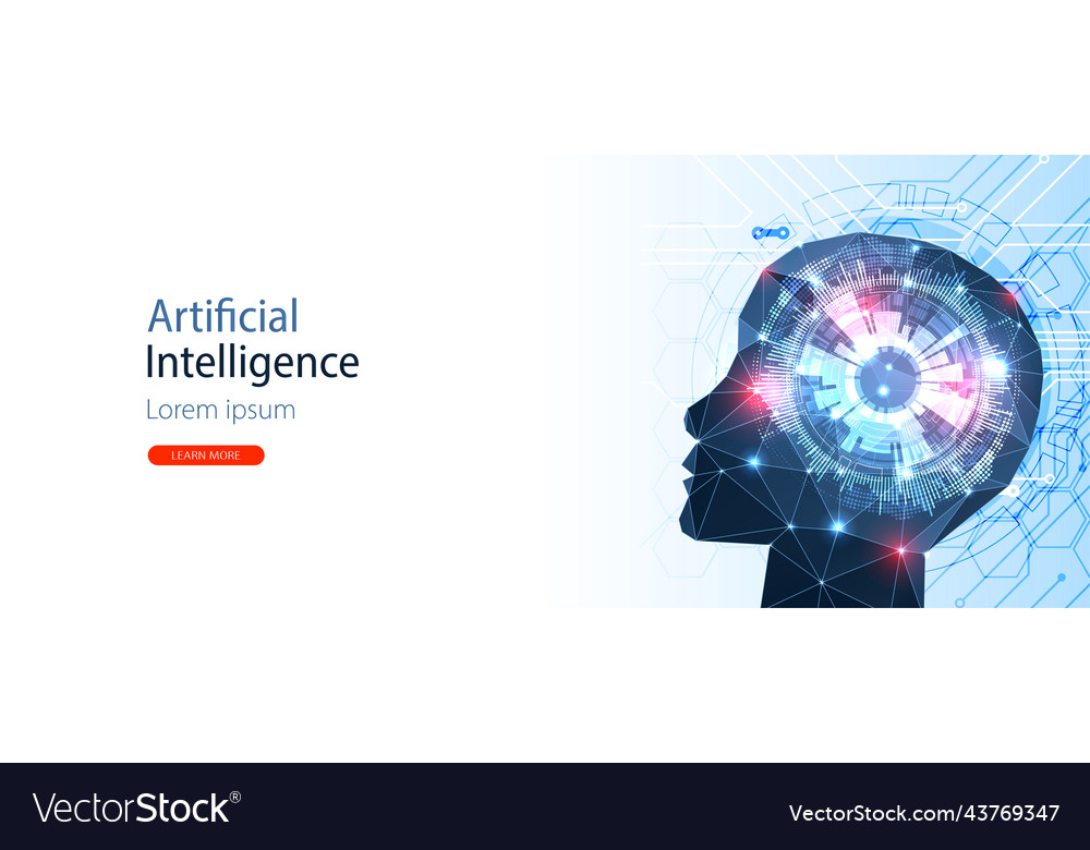 Artificial intelligence concept creative brain Vector Image
