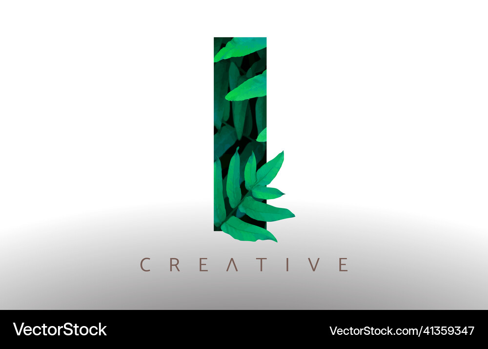 Botanical green eco leaf letter i logo design Vector Image