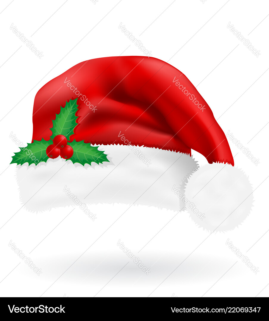 Christmas red hat santa claus Royalty Free Vector Image