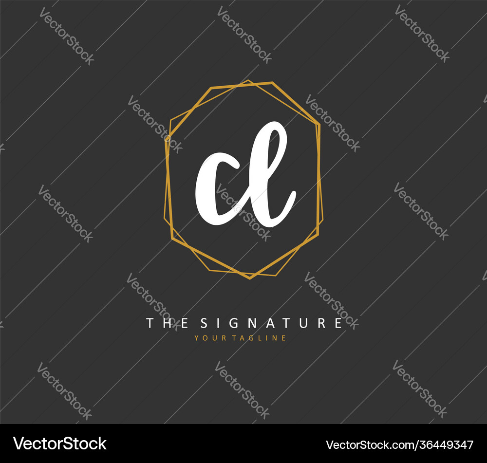 Cl initial letter handwriting and signature logo Vector Image