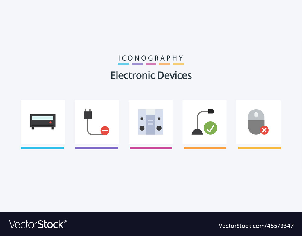 Devices flat 5 icon pack including Royalty Free Vector Image