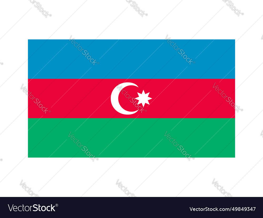 Flag of azerbaijan flat design isolated on white Vector Image