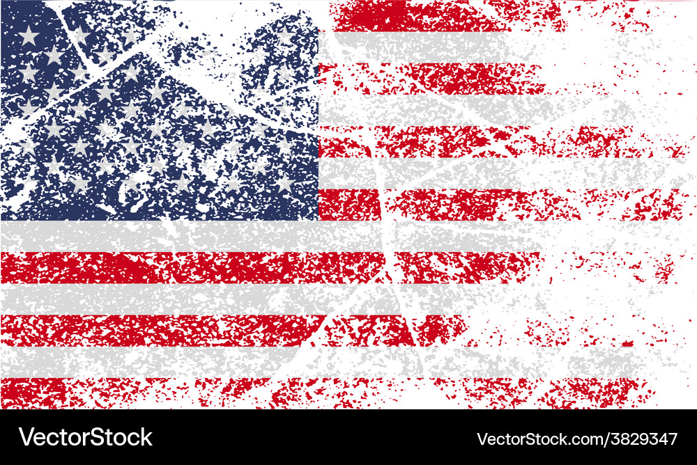 Flag of usa with old texture Royalty Free Vector Image