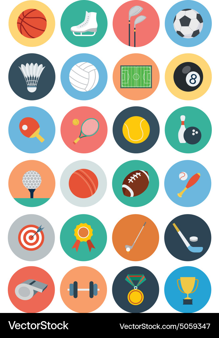 Flat sports icons 1 Royalty Free Vector Image - VectorStock