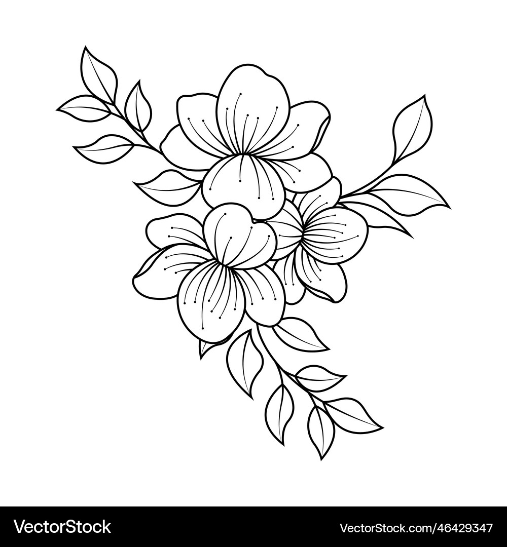 Floral coloring pages coloring background Vector Image