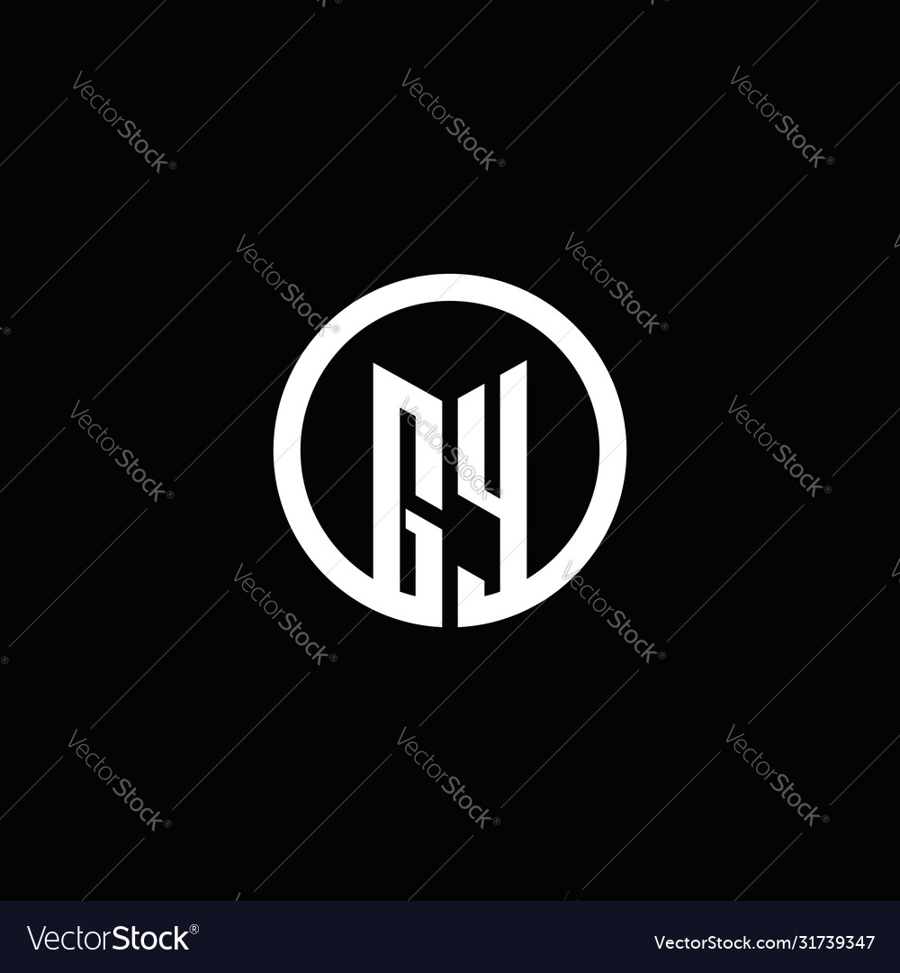 Gy monogram logo isolated with a rotating circle Vector Image