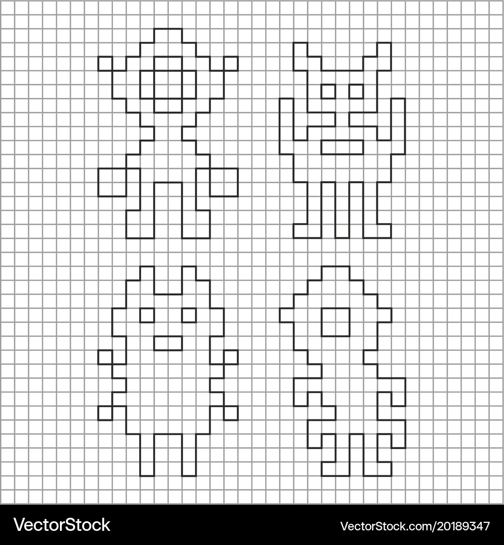Ink silhouette of simple monsters Royalty Free Vector Image