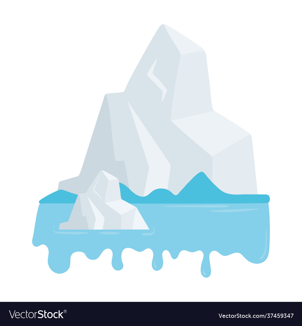 Melted iceberg warming Royalty Free Vector Image