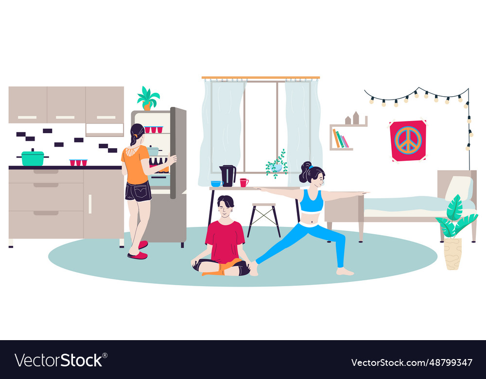 Student dormitory accommodation concept Royalty Free Vector