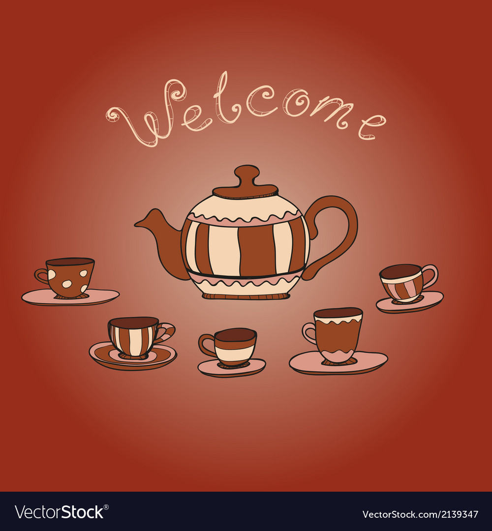 Tea party Royalty Free Vector Image - VectorStock