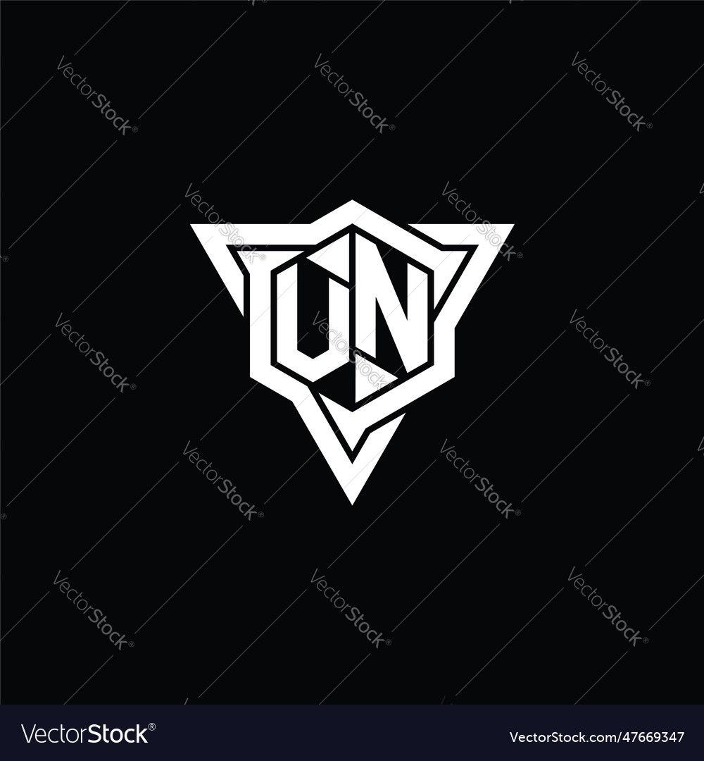 Vn logo monogram hexagon shape with triangle Vector Image