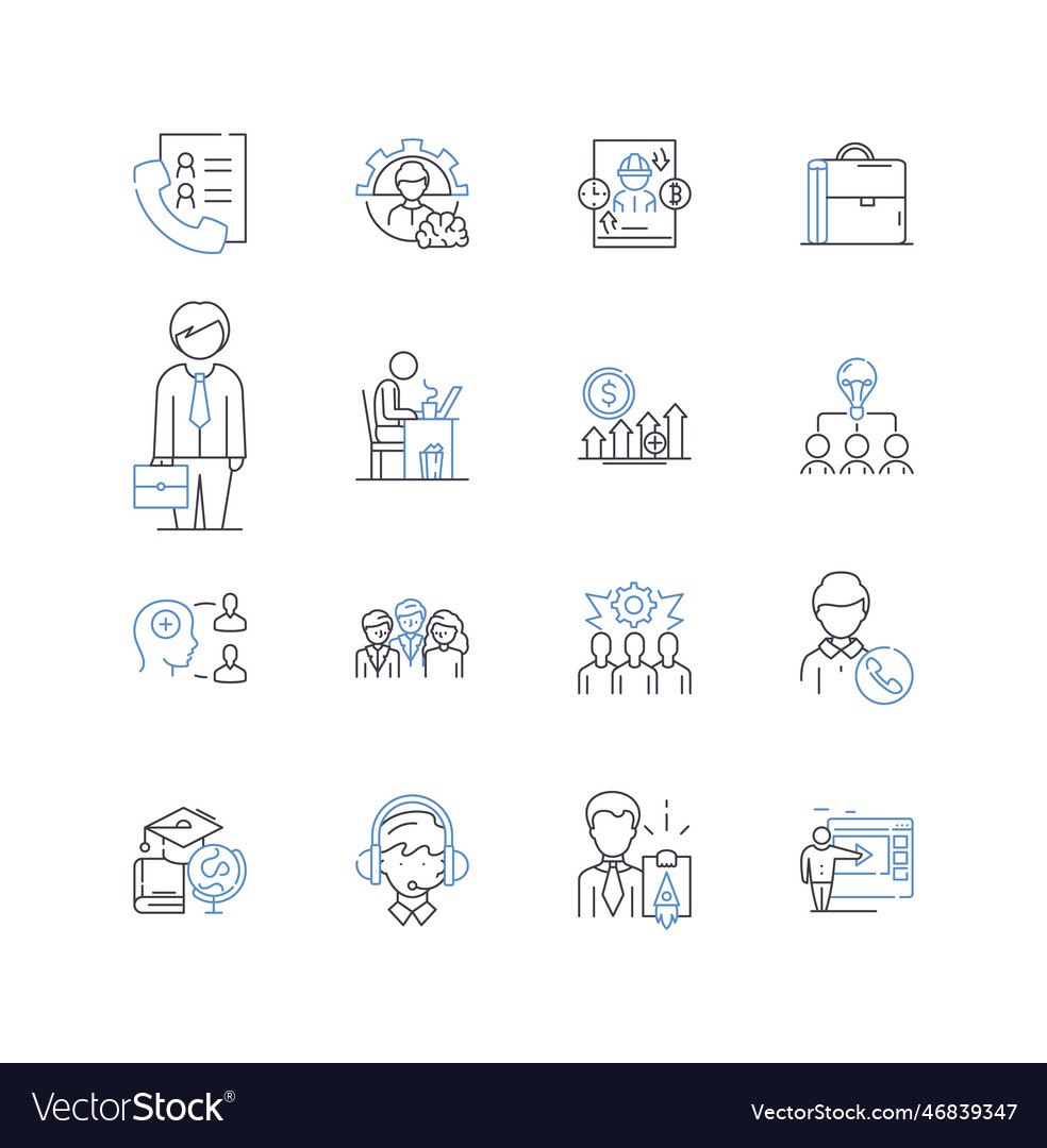 Workforce development line icons collection Vector Image Workforce development line icons collection Vector Image