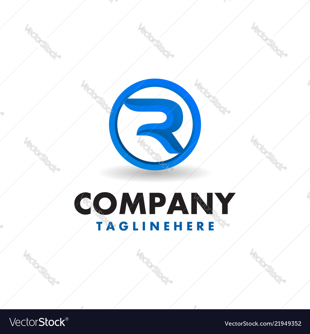 Abstract initial r logo template Royalty Free Vector Image