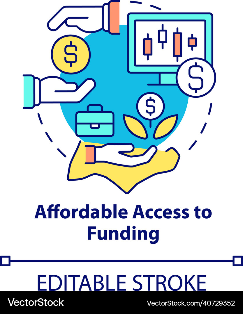Affordable access to funding concept icon Vector Image