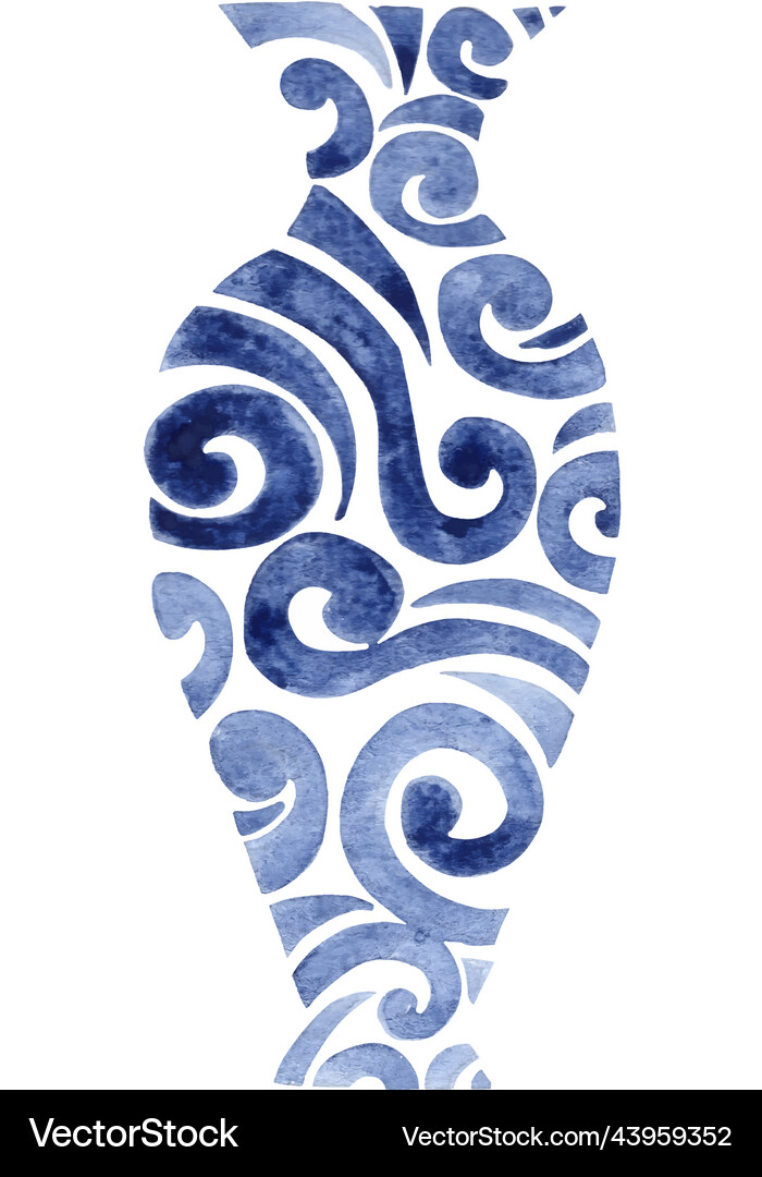 Ancient vase sign watercolor Royalty Free Vector Image