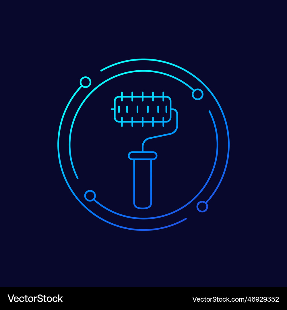 Bee uncapping roller line icon Royalty Free Vector Image