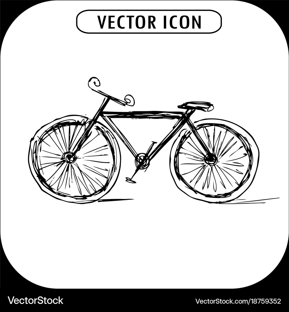 Bicycle hand drawn icon Royalty Free Vector Image