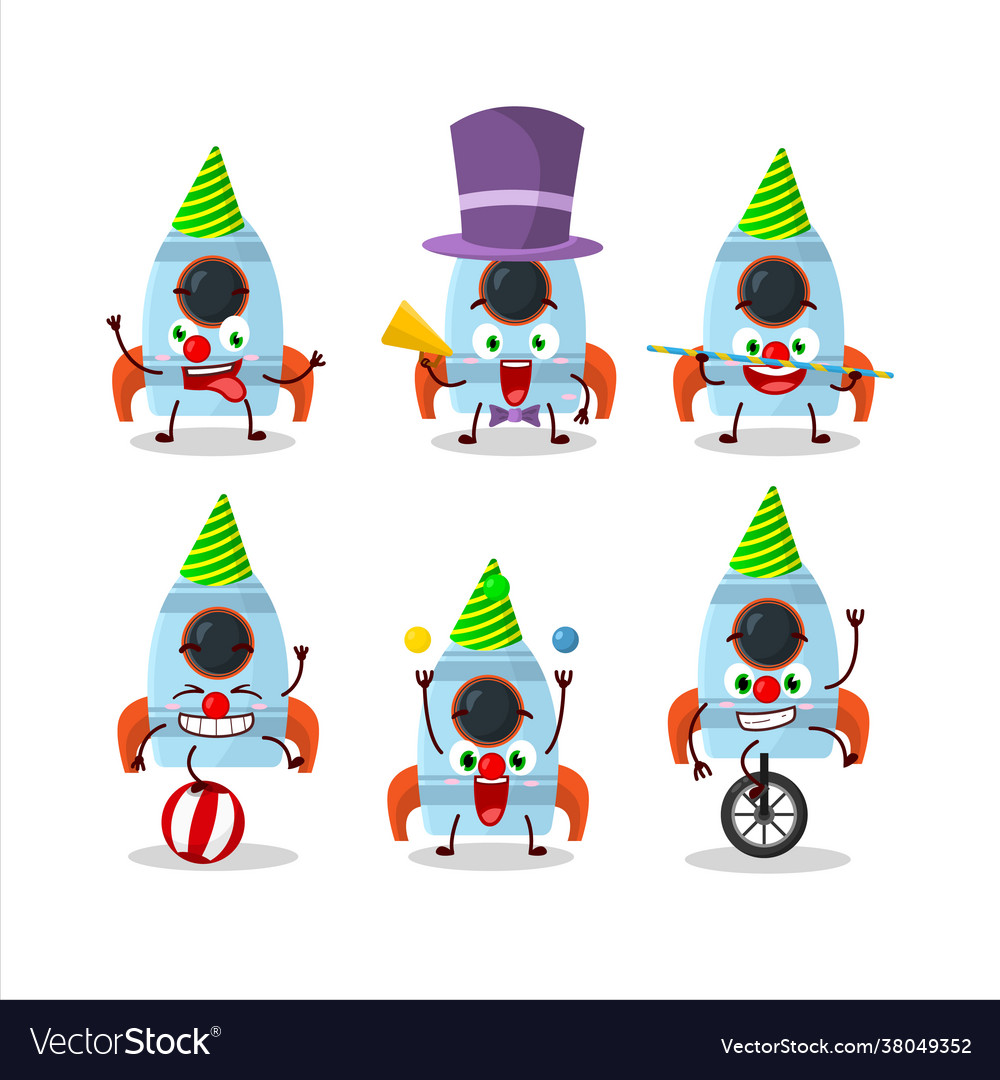 Character rocket toy with various circus shows Vector Image