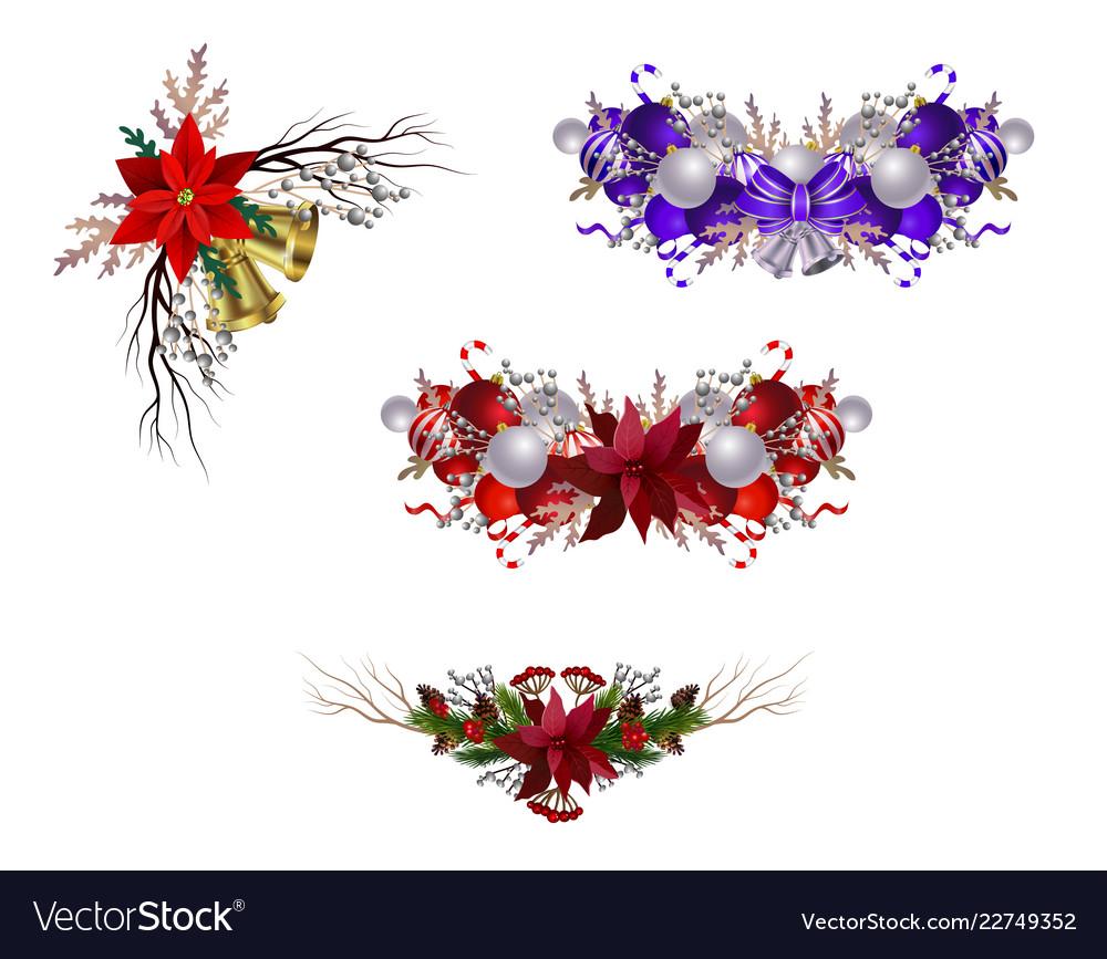 Christmas decoration set Royalty Free Vector Image