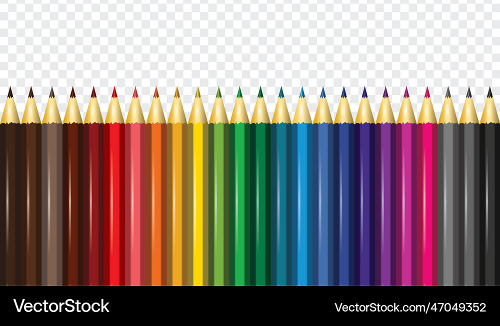 Color pencils set 24 colored Royalty Free Vector Image