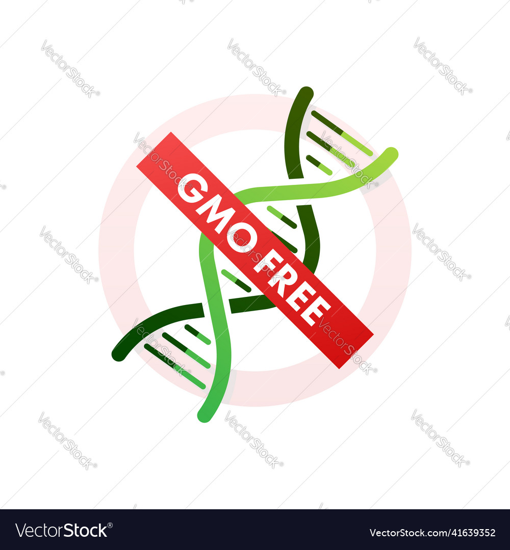 Green colored gmo free emblems badge logo icon Vector Image