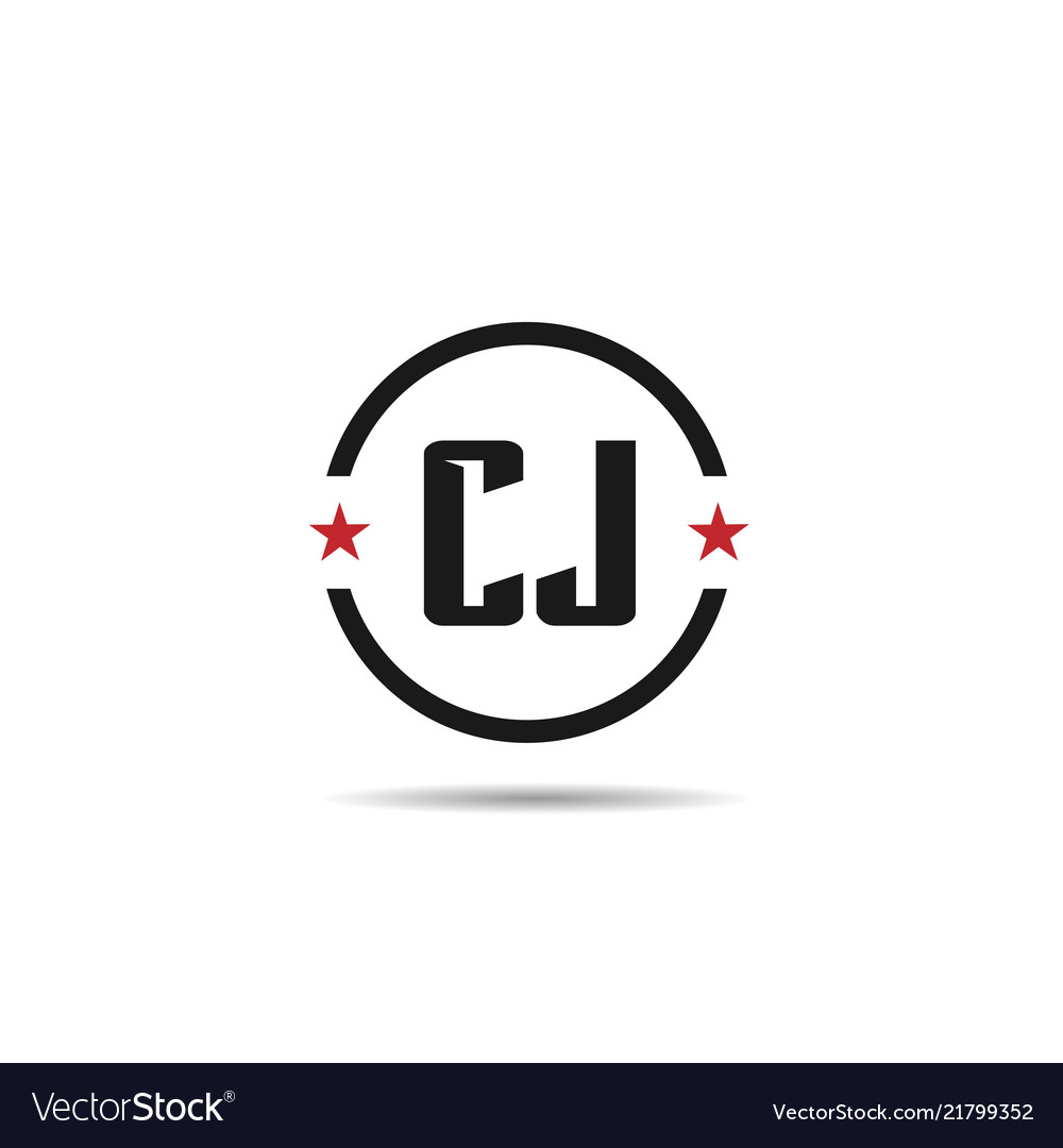Initial letter cj logo template design Royalty Free Vector