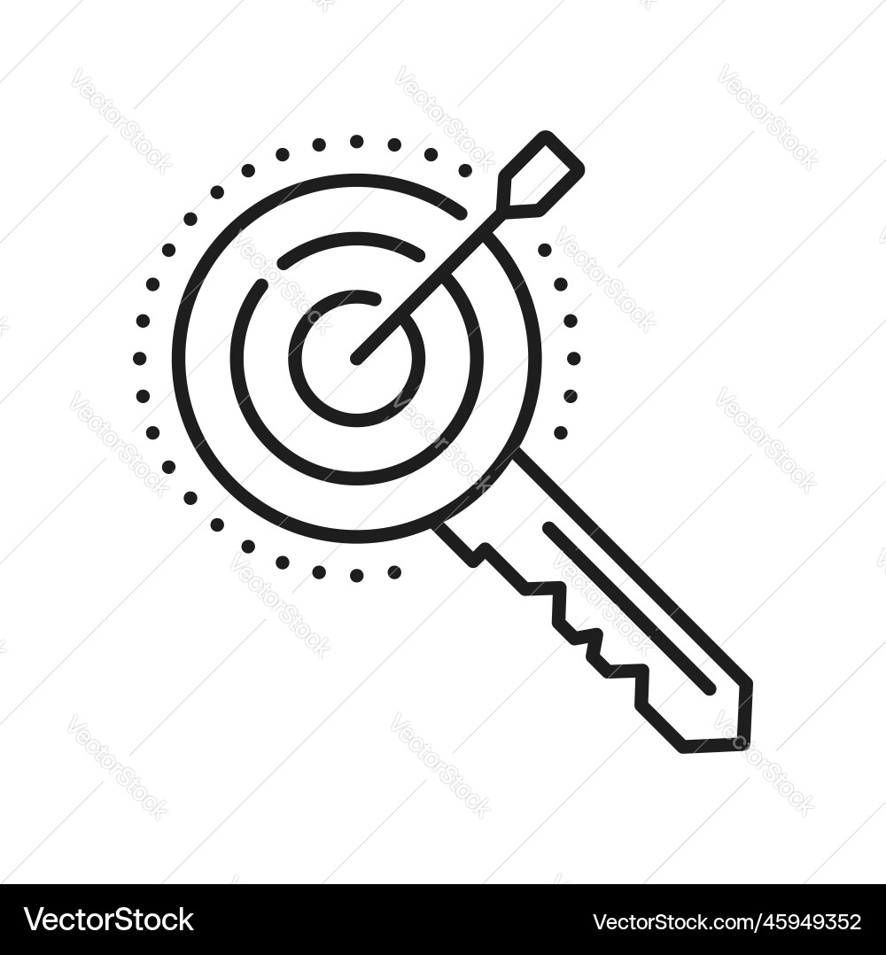 Key with target goal keyword ranking icon Vector Image