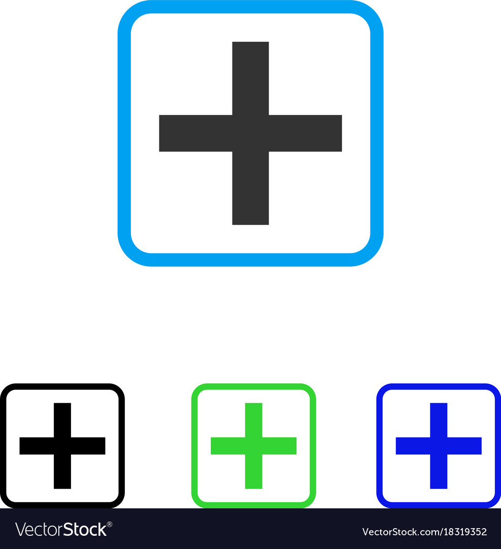 Plus framed icon Royalty Free Vector Image - VectorStock