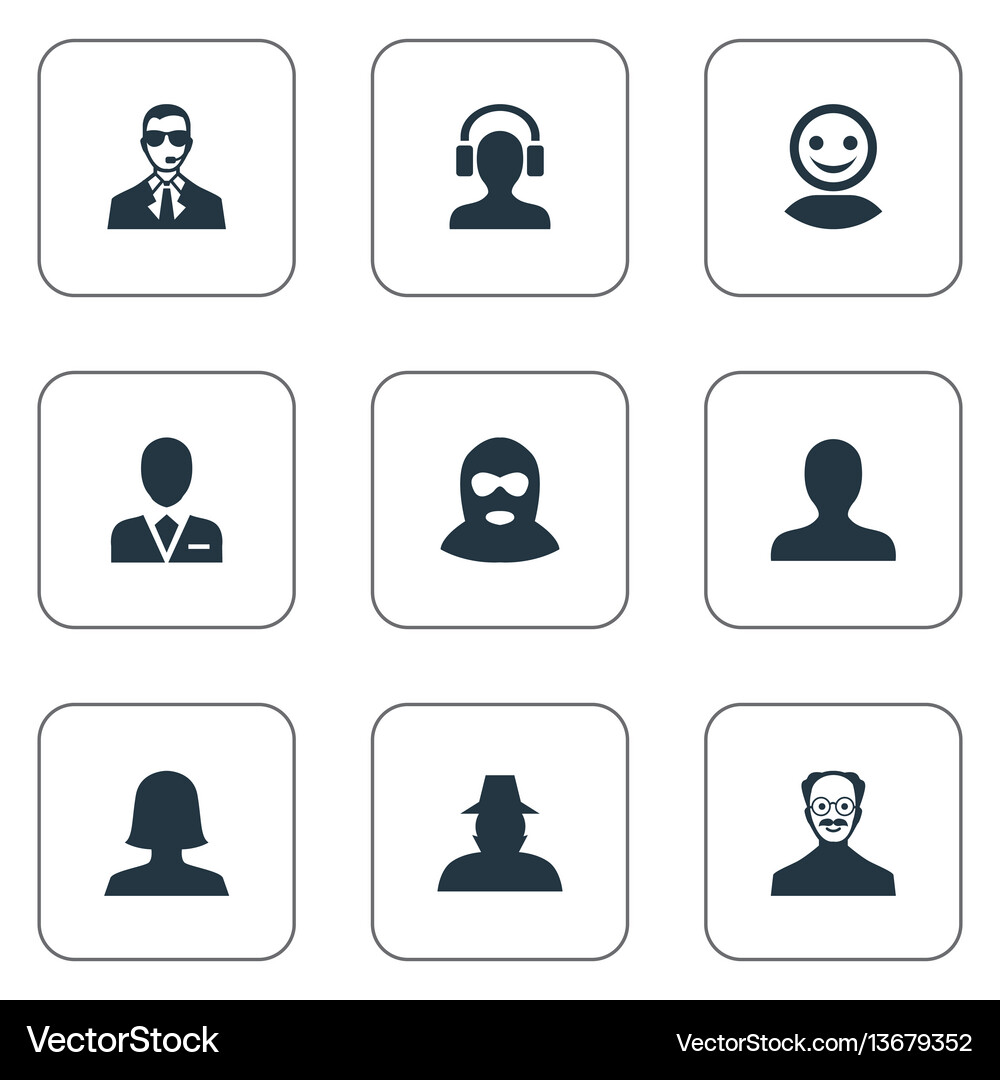 Set of simple human icons Royalty Free Vector Image