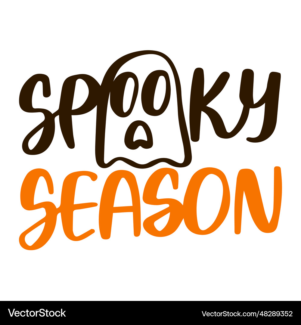 Spooky season lettering text isolated Royalty Free Vector
