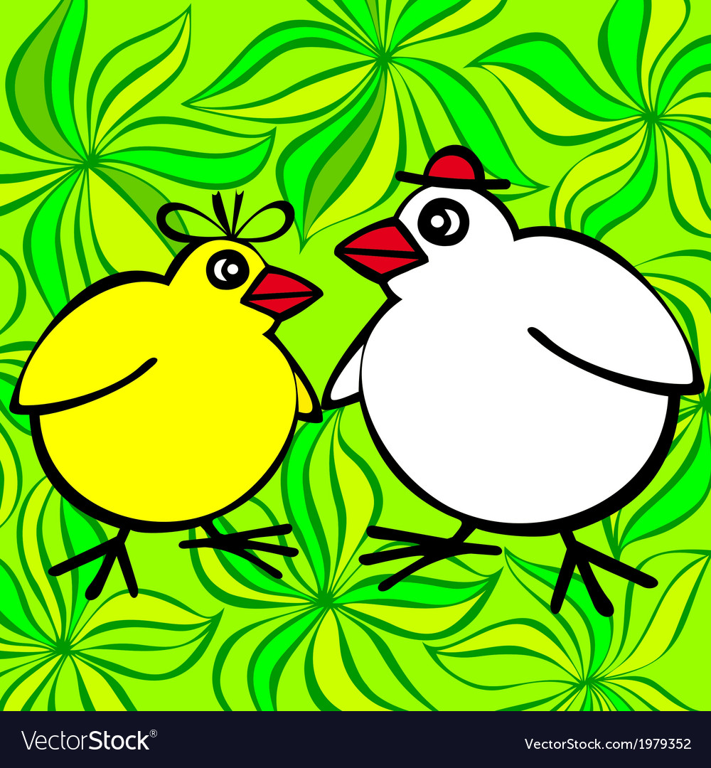 Spring chickens Royalty Free Vector Image - VectorStock