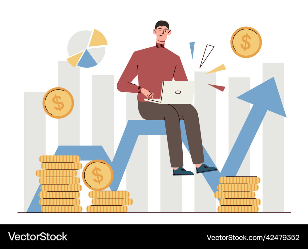 Successful investor or entrepreneur Royalty Free Vector