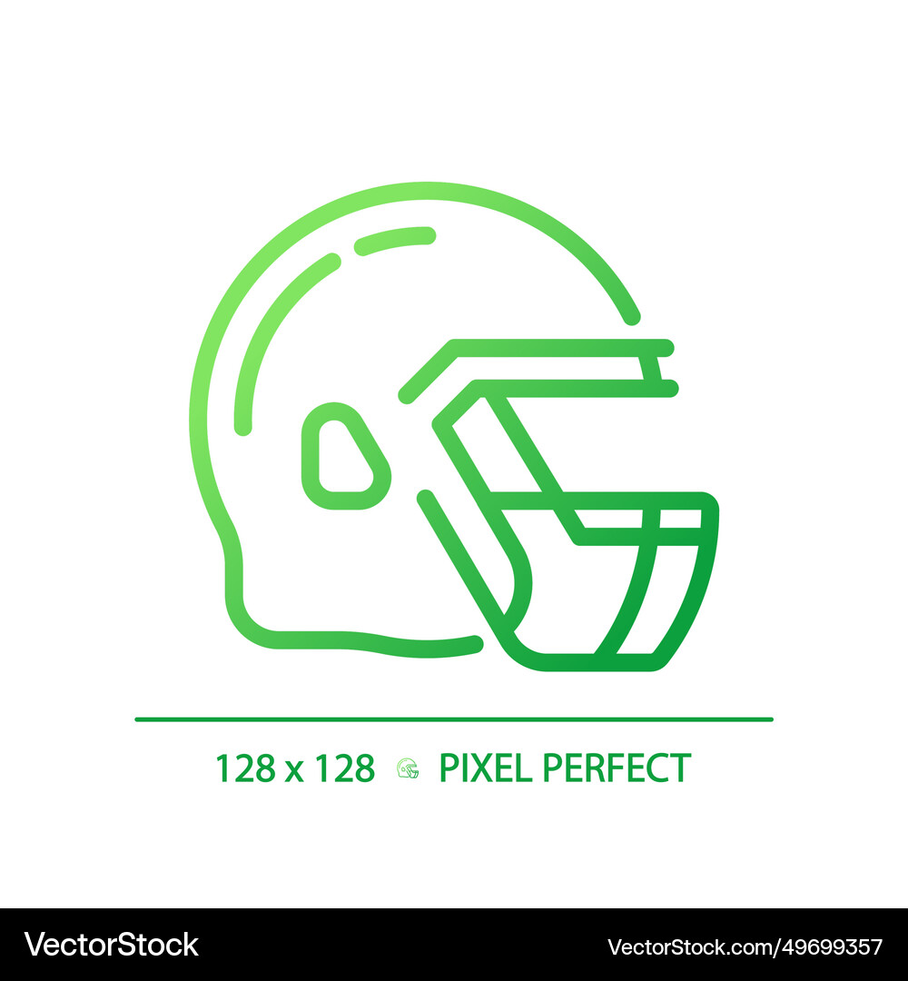 American football helmet gradient linear icon Vector Image